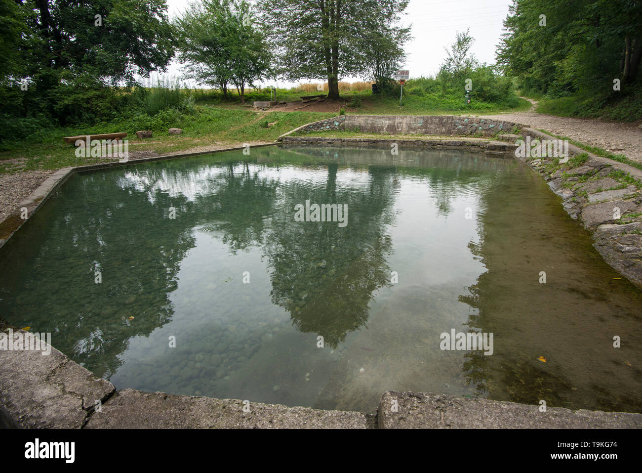 little natural thermal spring of water Stock Photo - Alamy