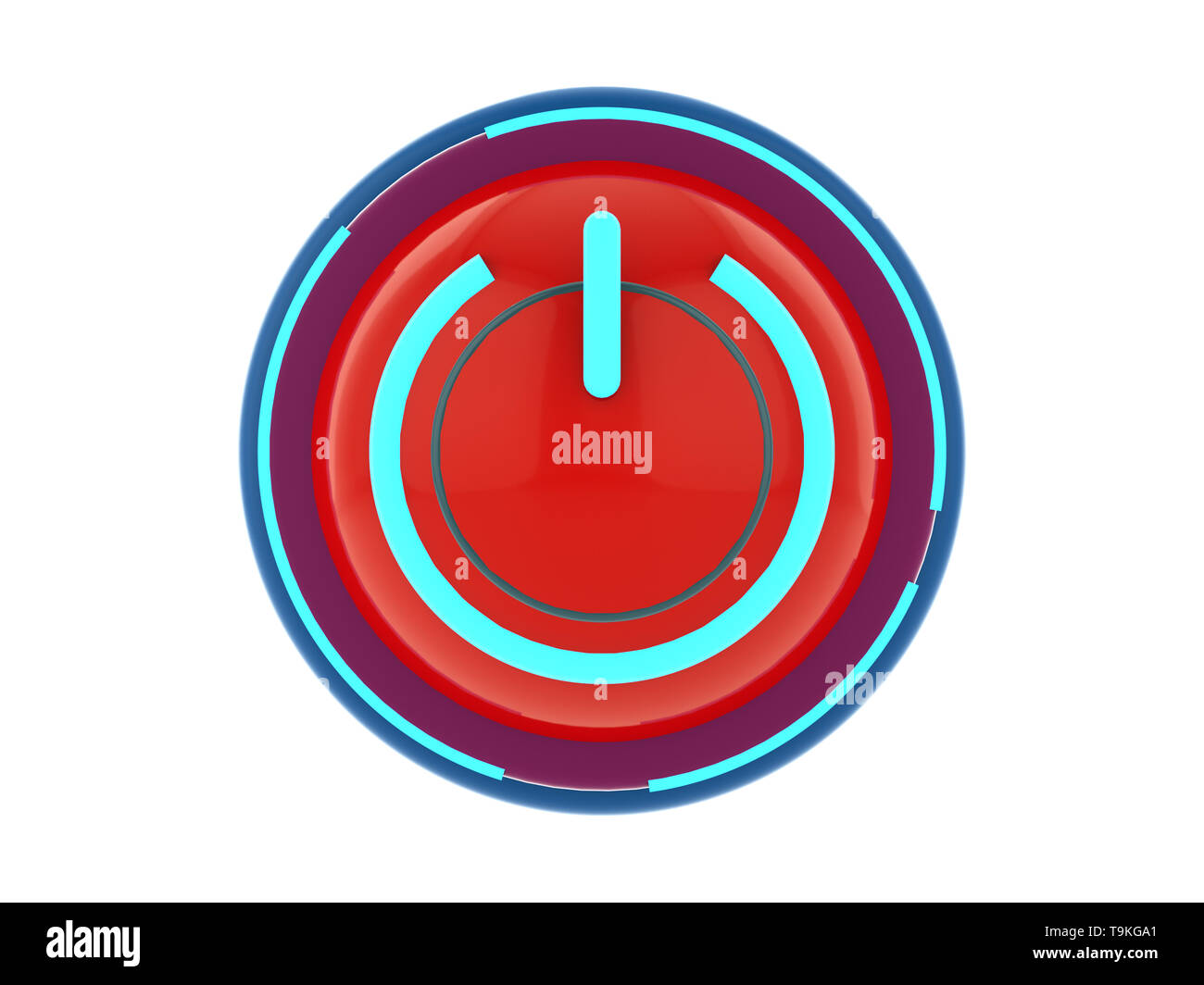 3d render. On button icon Stock Photo - Alamy