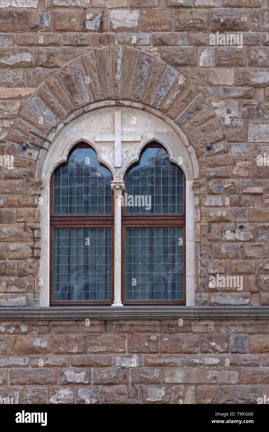 Medieval Arch Window in Florence Tuscany Italy Stock Photo - Alamy