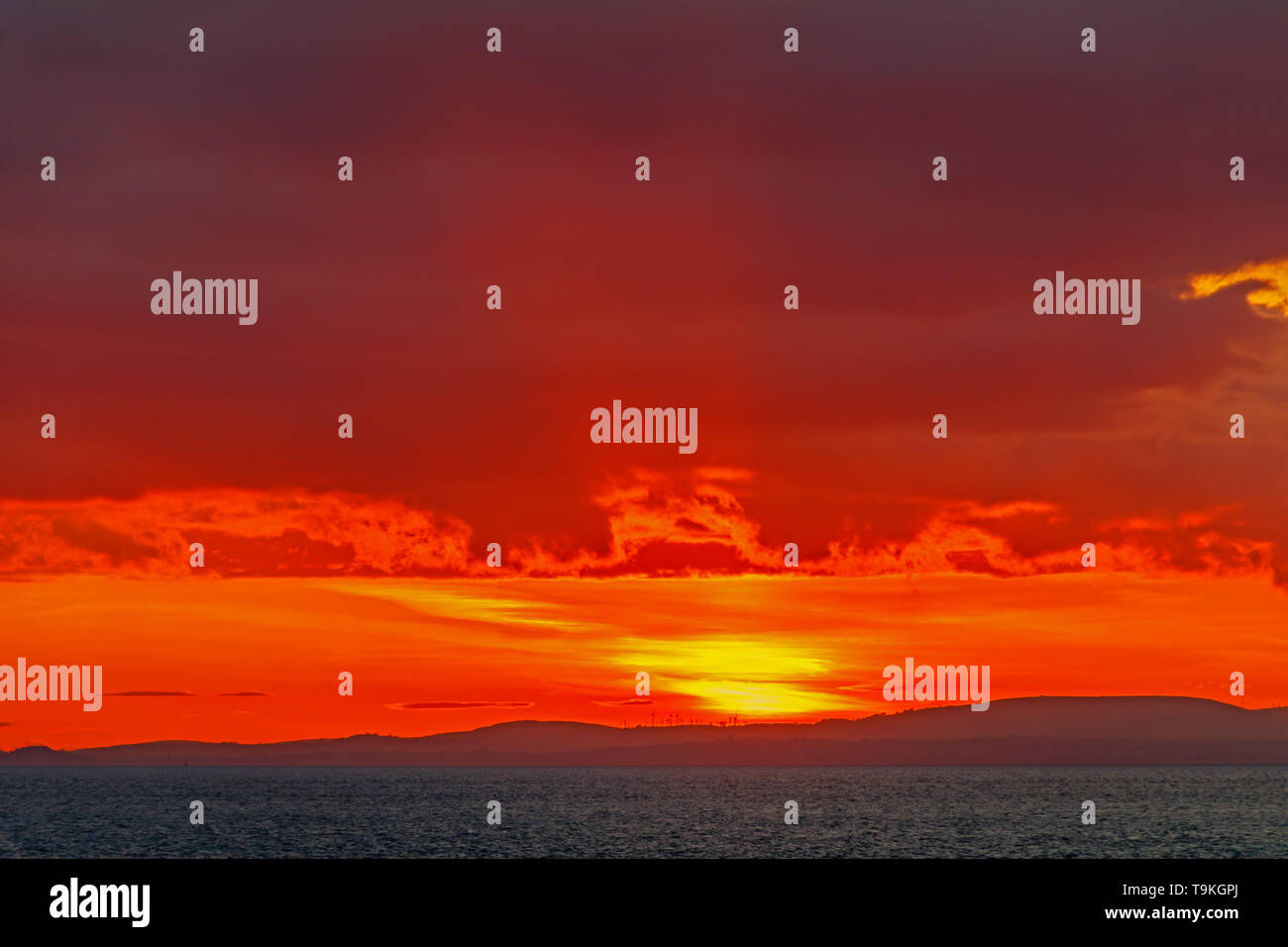 Sunset over the Welsh Hill Stock Photo - Alamy
