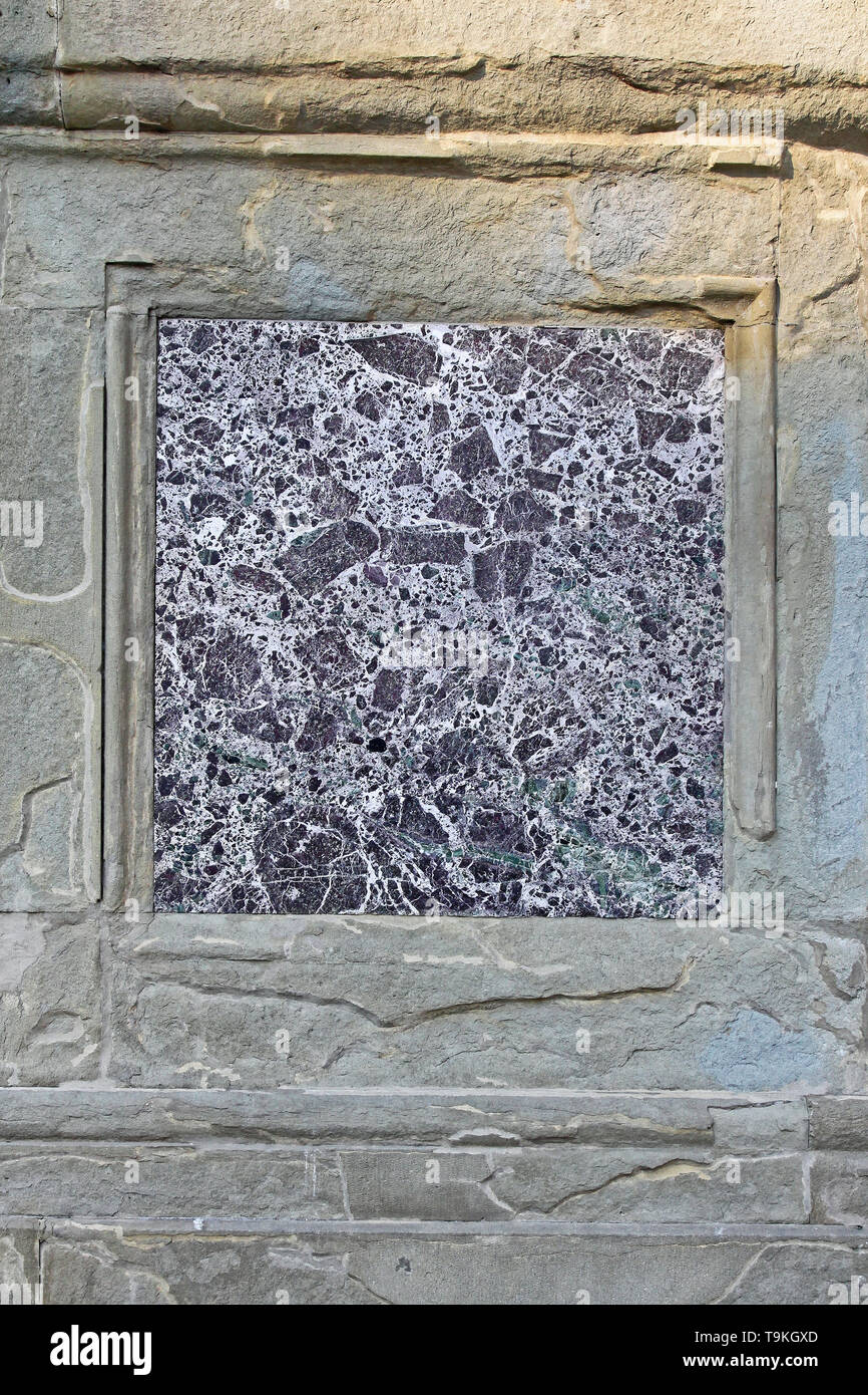 Old Italian Marble Tile Facade Decor in Florence Stock Photo - Alamy