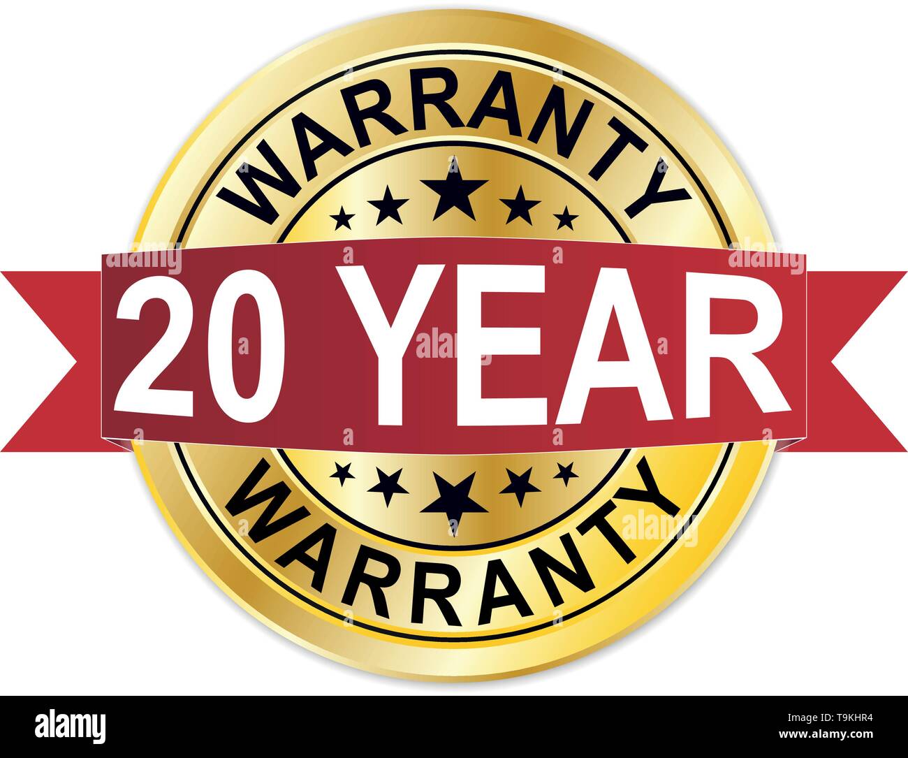 warranty 20 years of experience golden label Stock Vector Image & Art ...