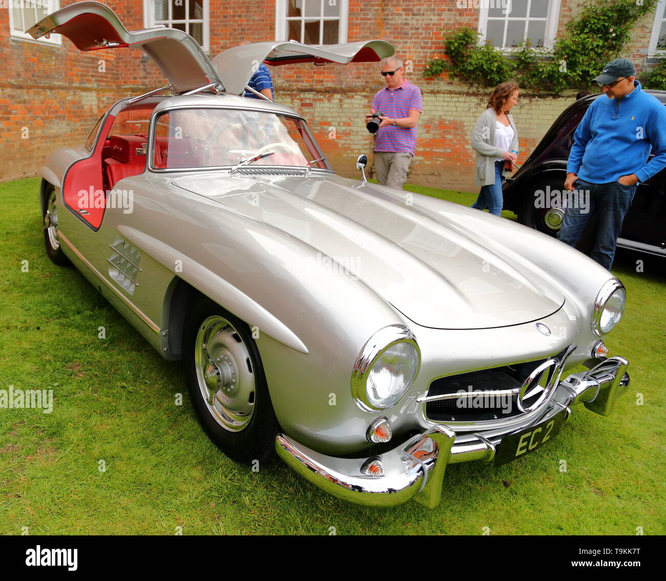 A rare silver Mercedes 300SL Gullwing on display at Stonor Park for ...