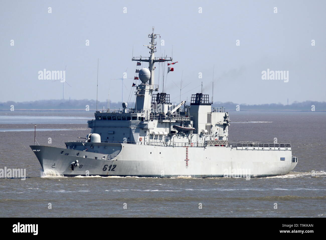 The military ship Hassan II passes on 15 April 2019 Cuxhaven and ...