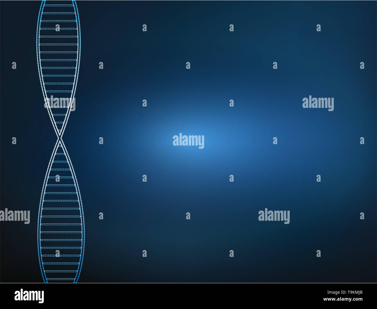 dna vector blue line Blue background Stock Photo - Alamy