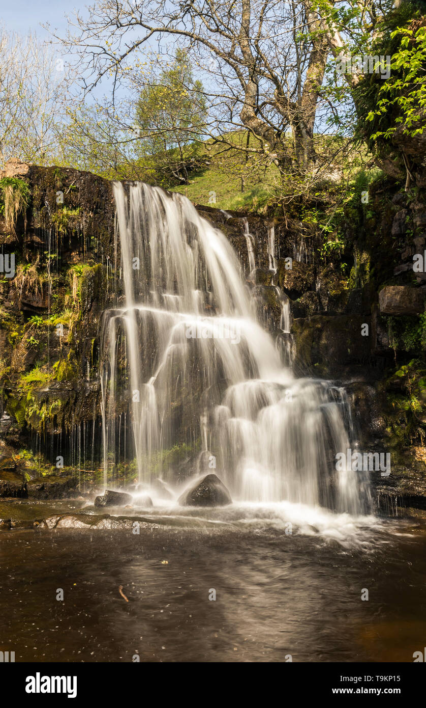 Catrake Force waterfall at the village of Keld in the North Yorkshire ...