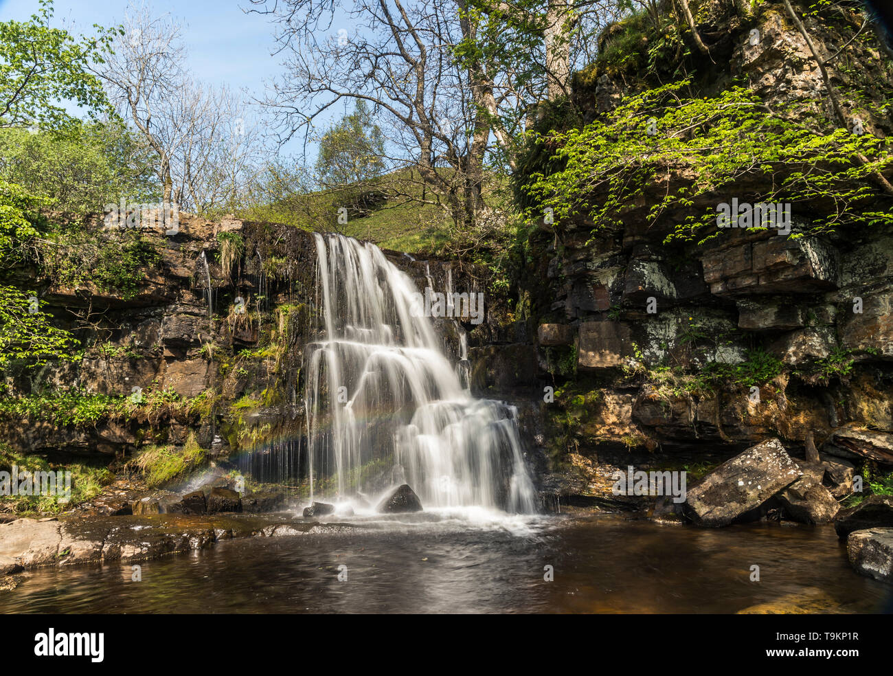 Catrake Force waterfall at the village of Keld in the North Yorkshire ...