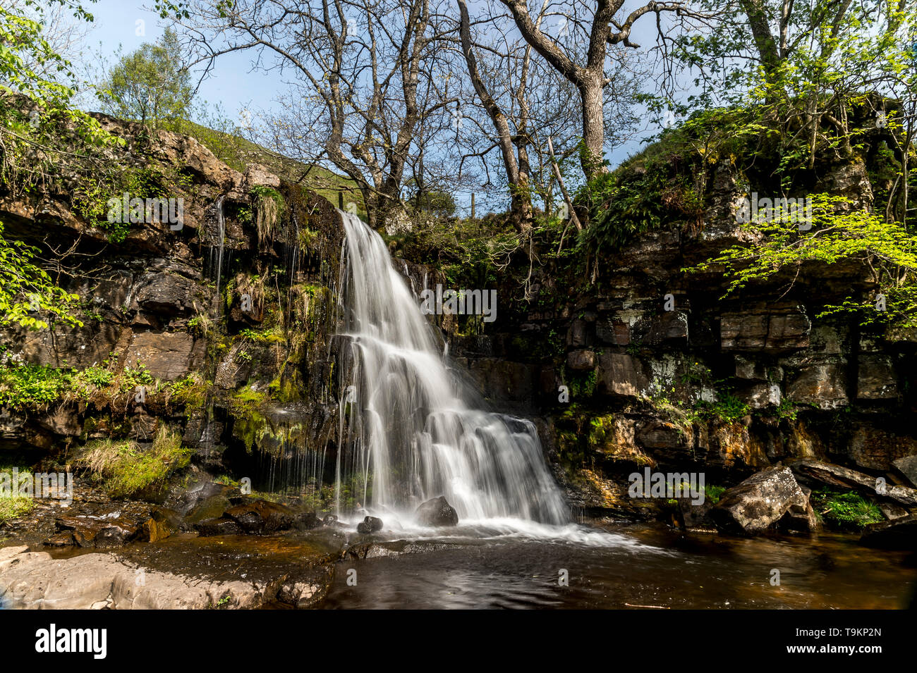Catrake Force waterfall at the village of Keld in the North Yorkshire ...