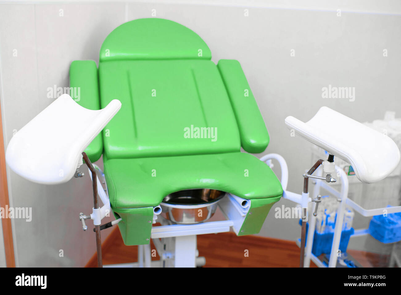 Gynecological chair in the gynecologist's office. Medical examination ...