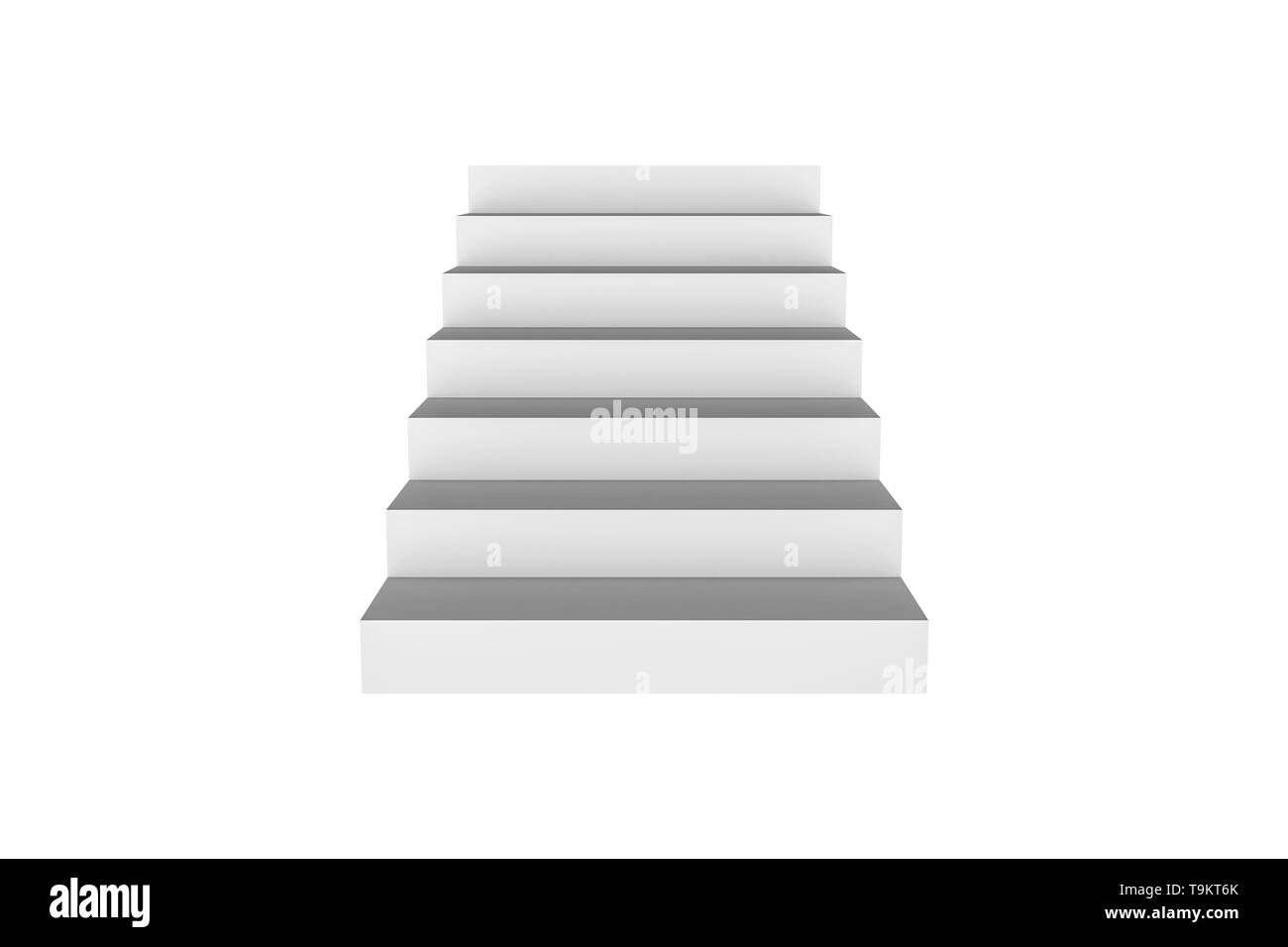 3d rendering, front view of stairway, isolated on white background ...