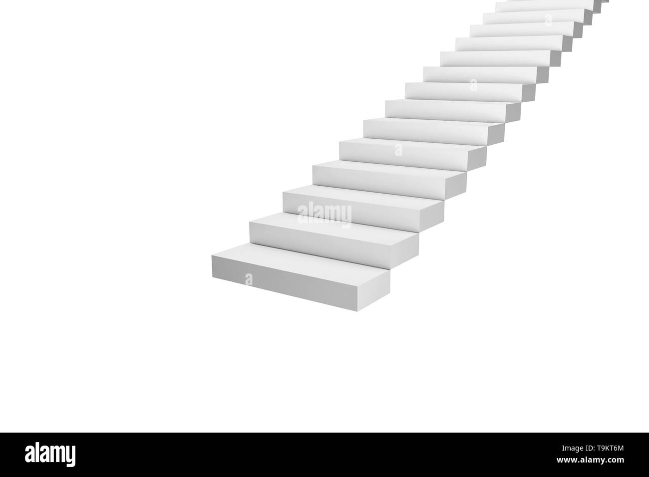 3d rendering, front and side view of stairway, isolated on white ...