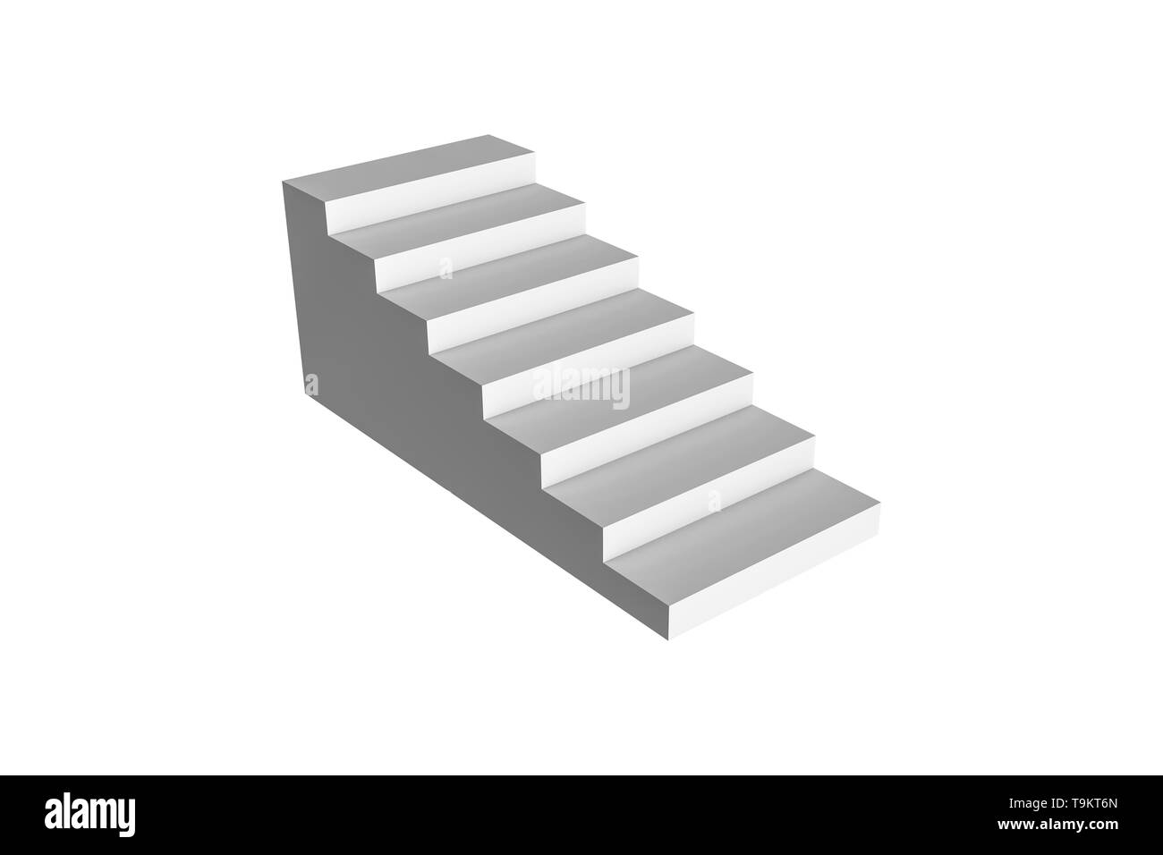 3d rendering, front and side view of stairway, isolated on white ...