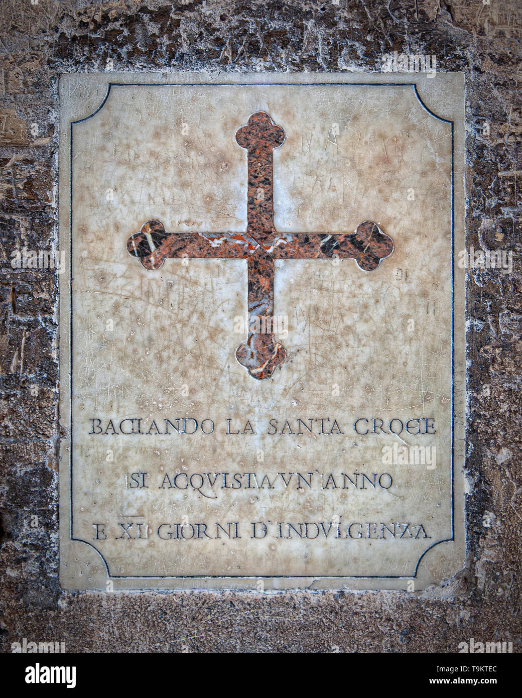 ROME, ITALY - JANUARY 07, 2014: A marble plaque in the majestic ...