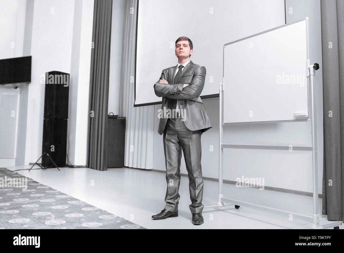 Businessman standing on stage hi-res stock photography and images - Alamy