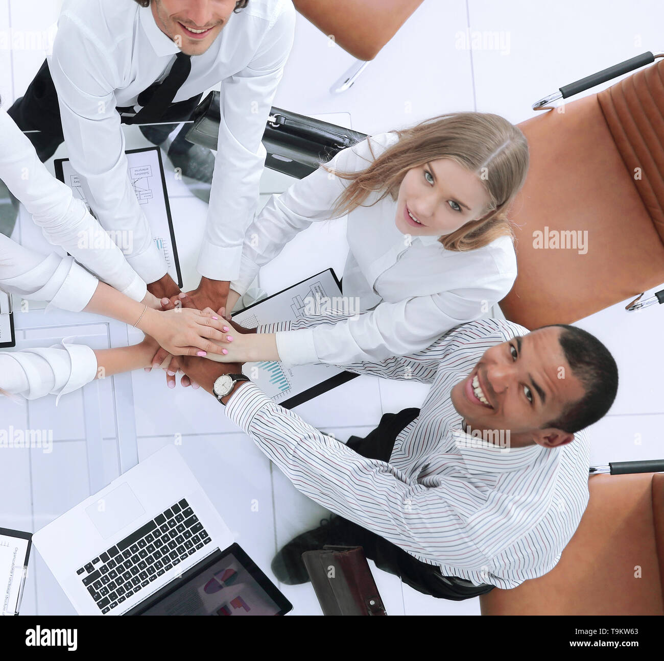 top view.professional business team shows its success.the concept of ...