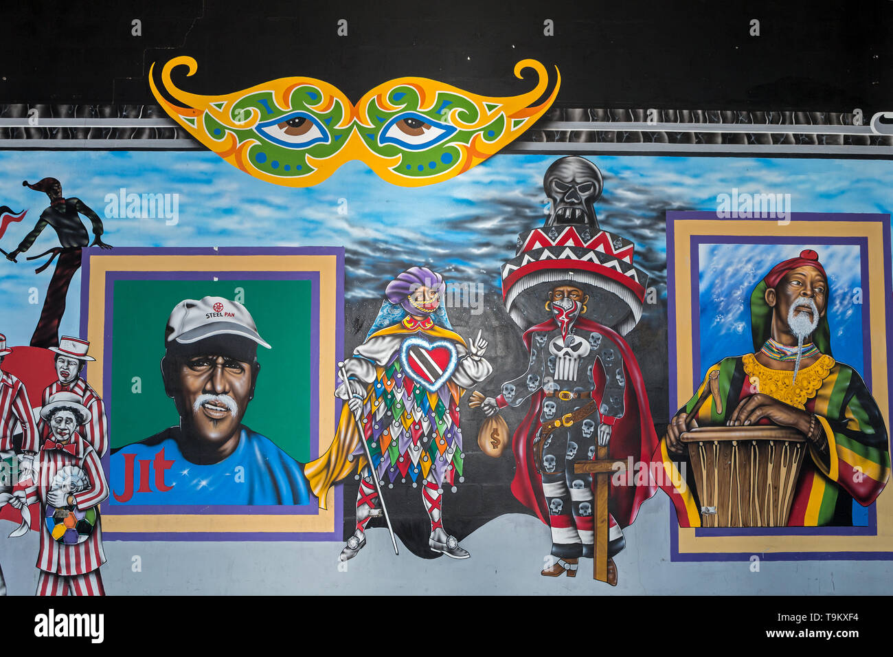 Carnival Grandstand Mural "Port of Spain" "Trinidad and Tobago Stock ...