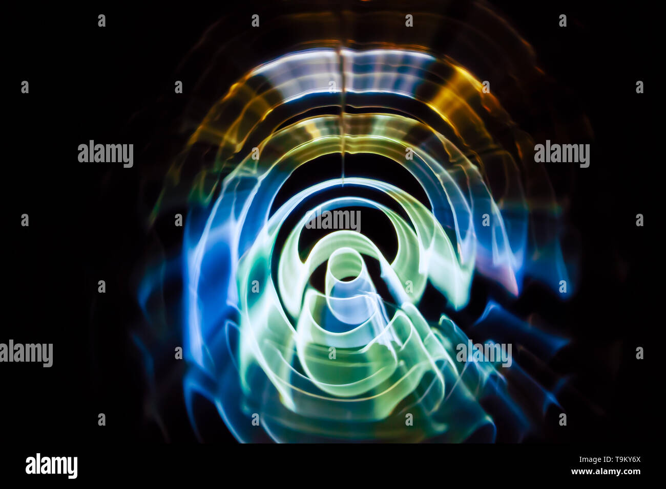Sound waves in the dark in full color Stock Photo - Alamy