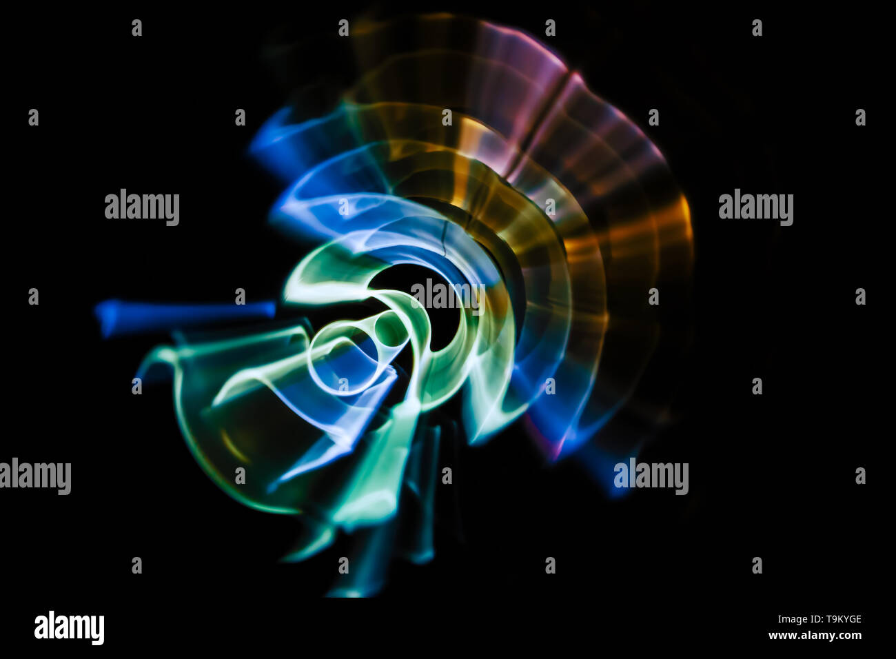 Sound waves in the dark in full color Stock Photo - Alamy