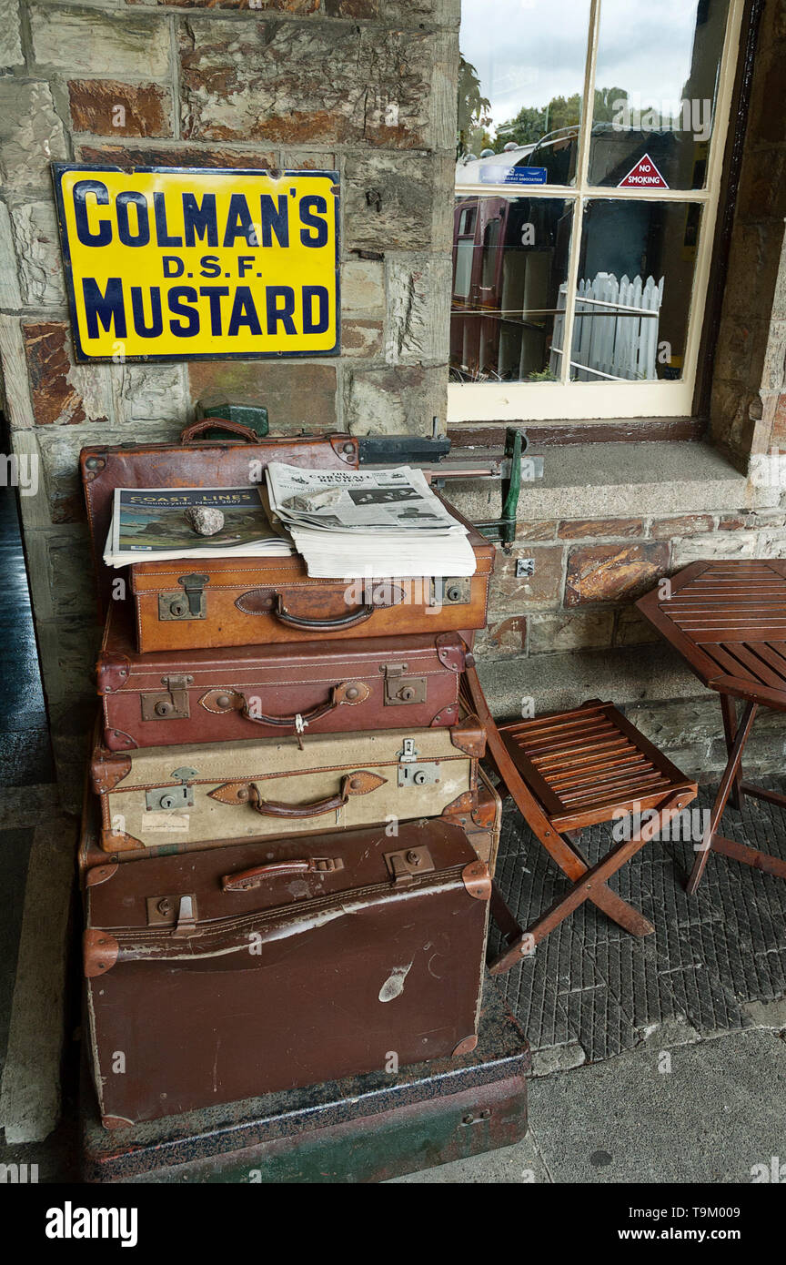 Suitcases at Bodmin General Railway Station on the Bodmin and Wenford ...