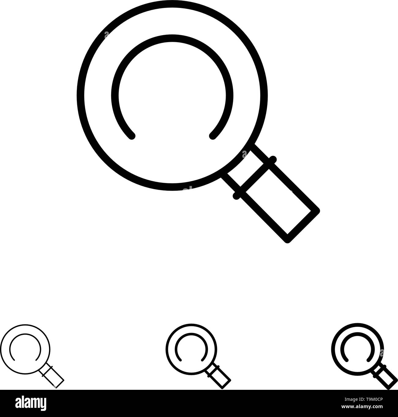 Magnifier pictogram Black and White Stock Photos & Images - Alamy