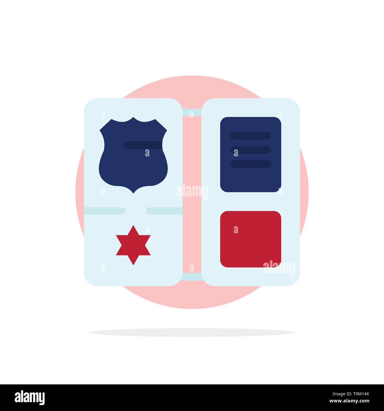 Book, Shield, American, Star Abstract Circle Background Flat color Icon ...
