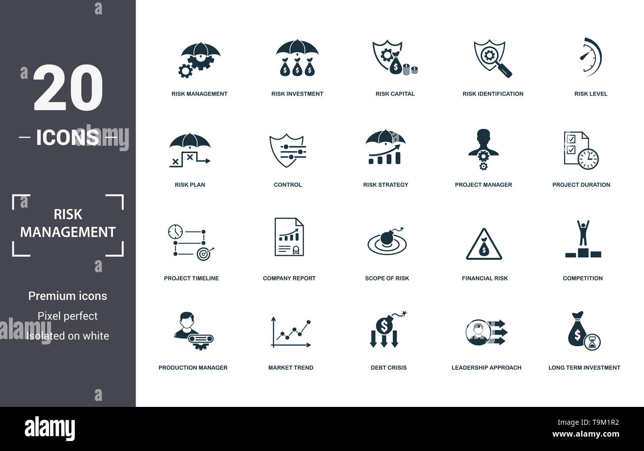 Risk Management icons set collection. Includes simple elements such as ...