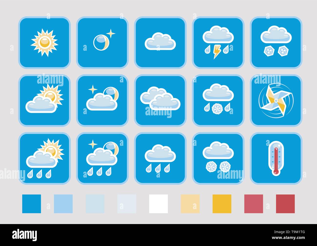 Weather forecast icons hi-res stock photography and images - Alamy