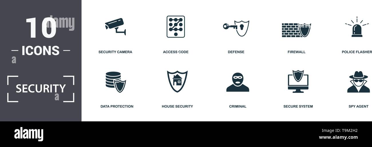 Security Icons Set Collection Includes Simple Elements Such As Wifi Security Data Protection