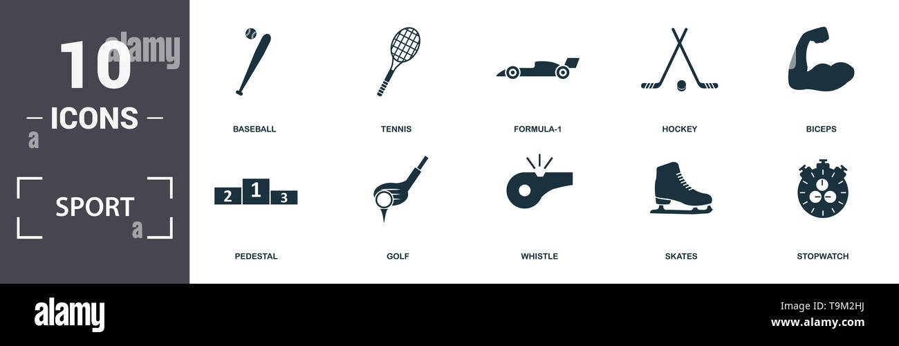 Sport Equipment icons set collection. Includes simple elements such as ...