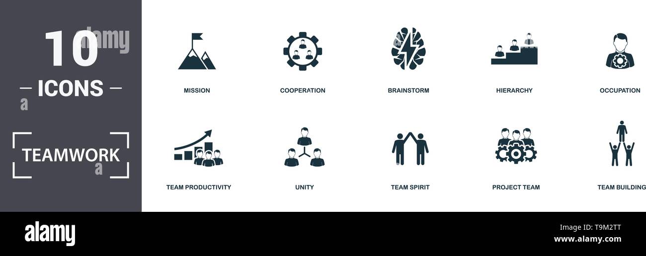 Teamwork icons set collection. Includes simple elements such as ...