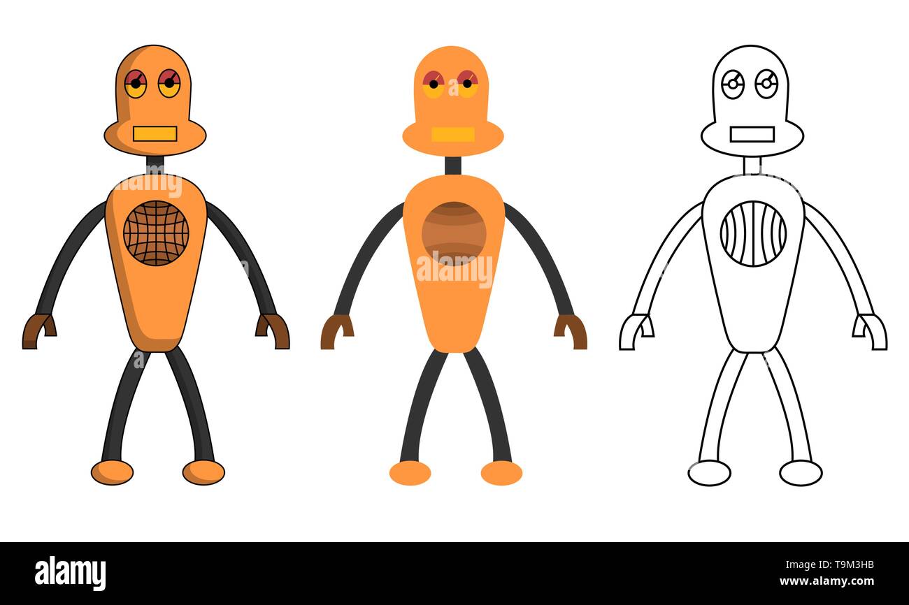 Set of robot boy in different style. Isolated vector illustration Stock ...