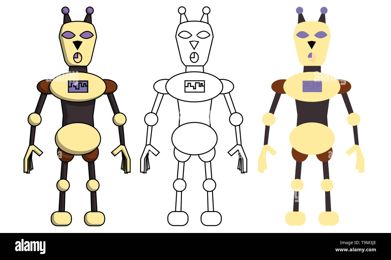 Set of robot in different style. Isolated vector illustration Stock ...