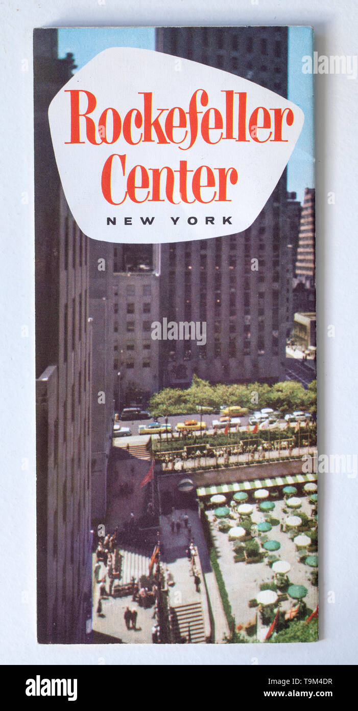 Old Vintage Guide to Rockefeller Centre New York City Stock Photo - Alamy