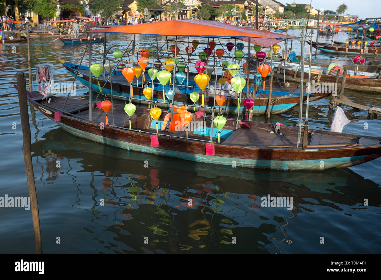 Lantern Boats Riverside Hoi An Vietnam Stock Photo - Alamy