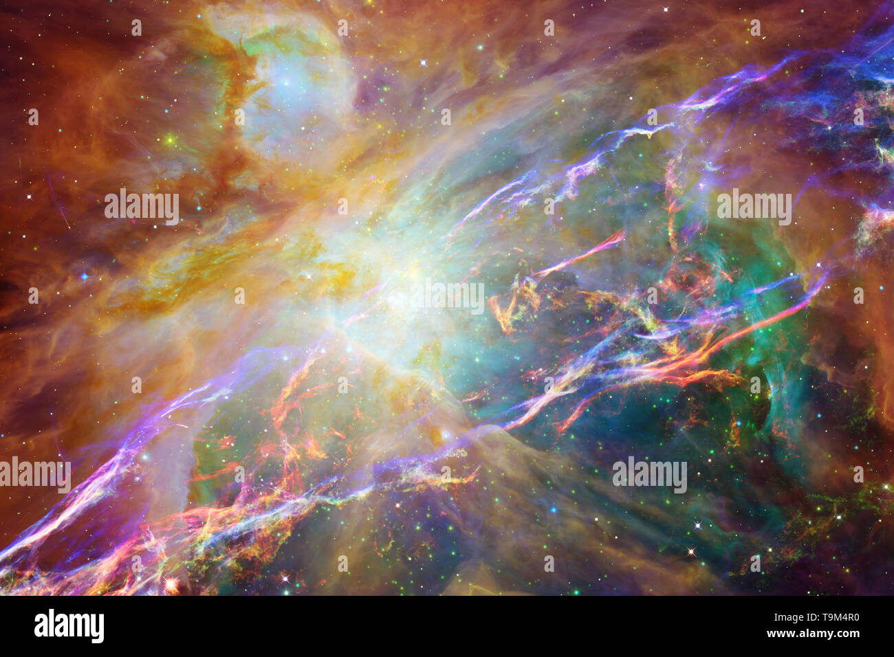 Cosmic landscape, colorful science fiction wallpaper with endless outer ...