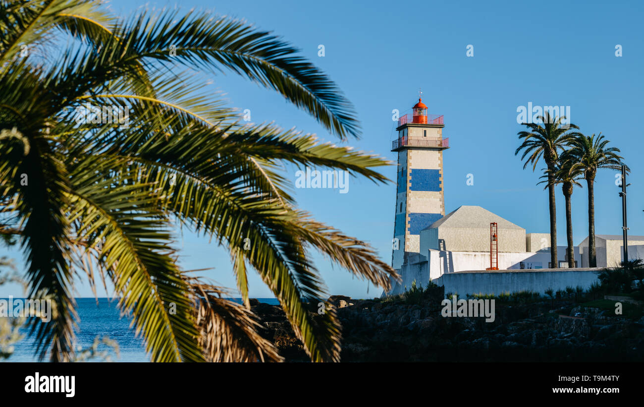 Santa Marta Lighthouse Cascais, Portugal, opened in 1868 Stock Photo ...
