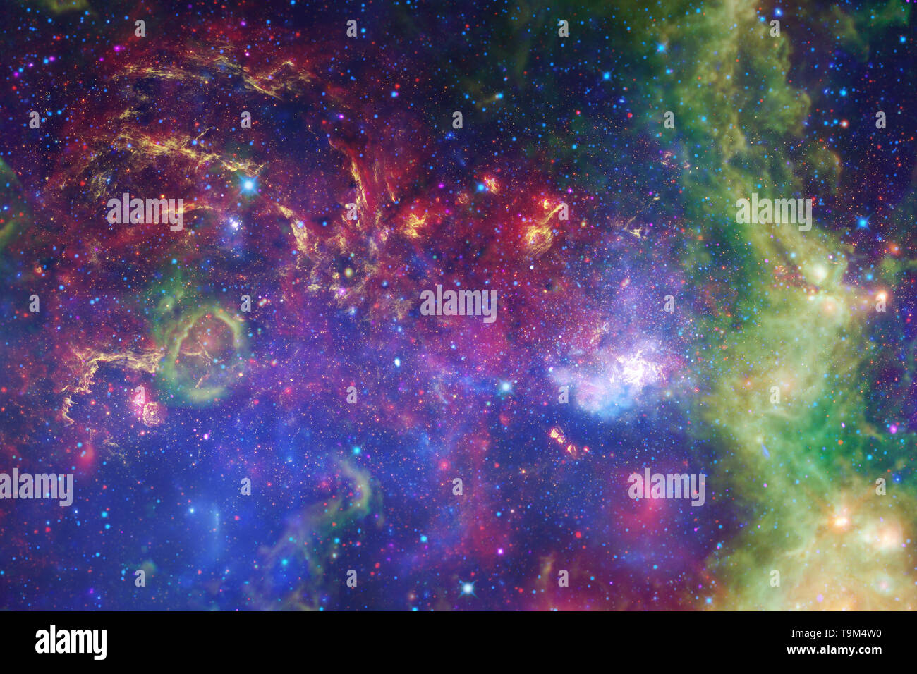 Galaxies, stars and nebulas in awesome space image. Colorful science ...