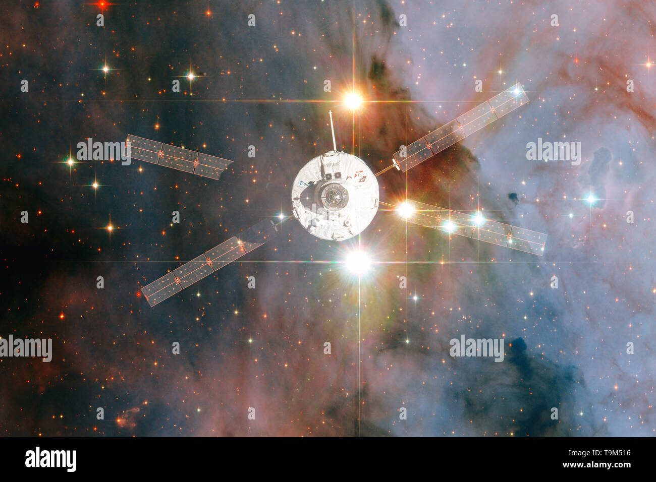 Spacecraft launch into space. Beauty of outer space. Billions of ...