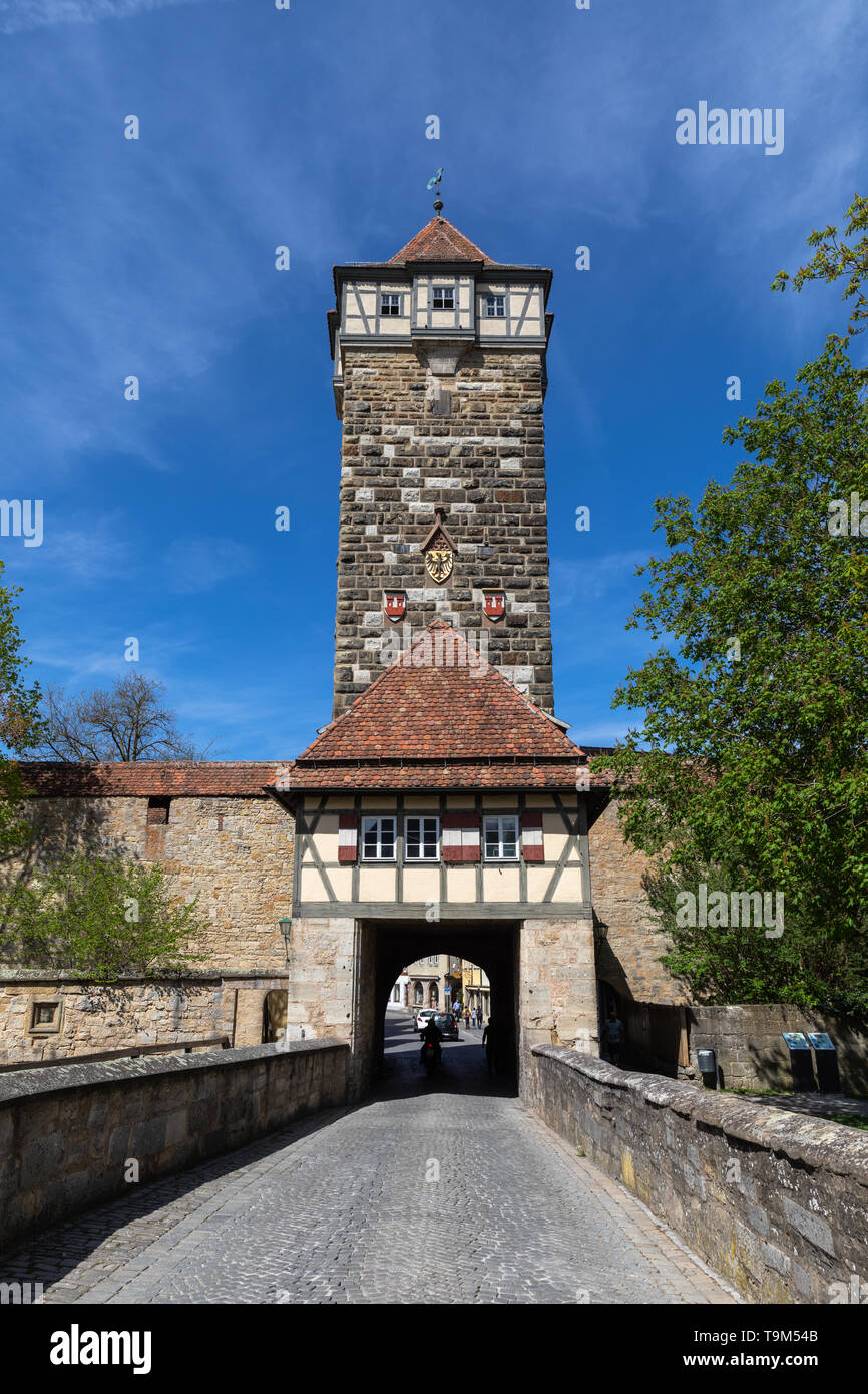 View of the Roeder Gate Tower (Roedertorturm) , behind the Roeder Gate ...