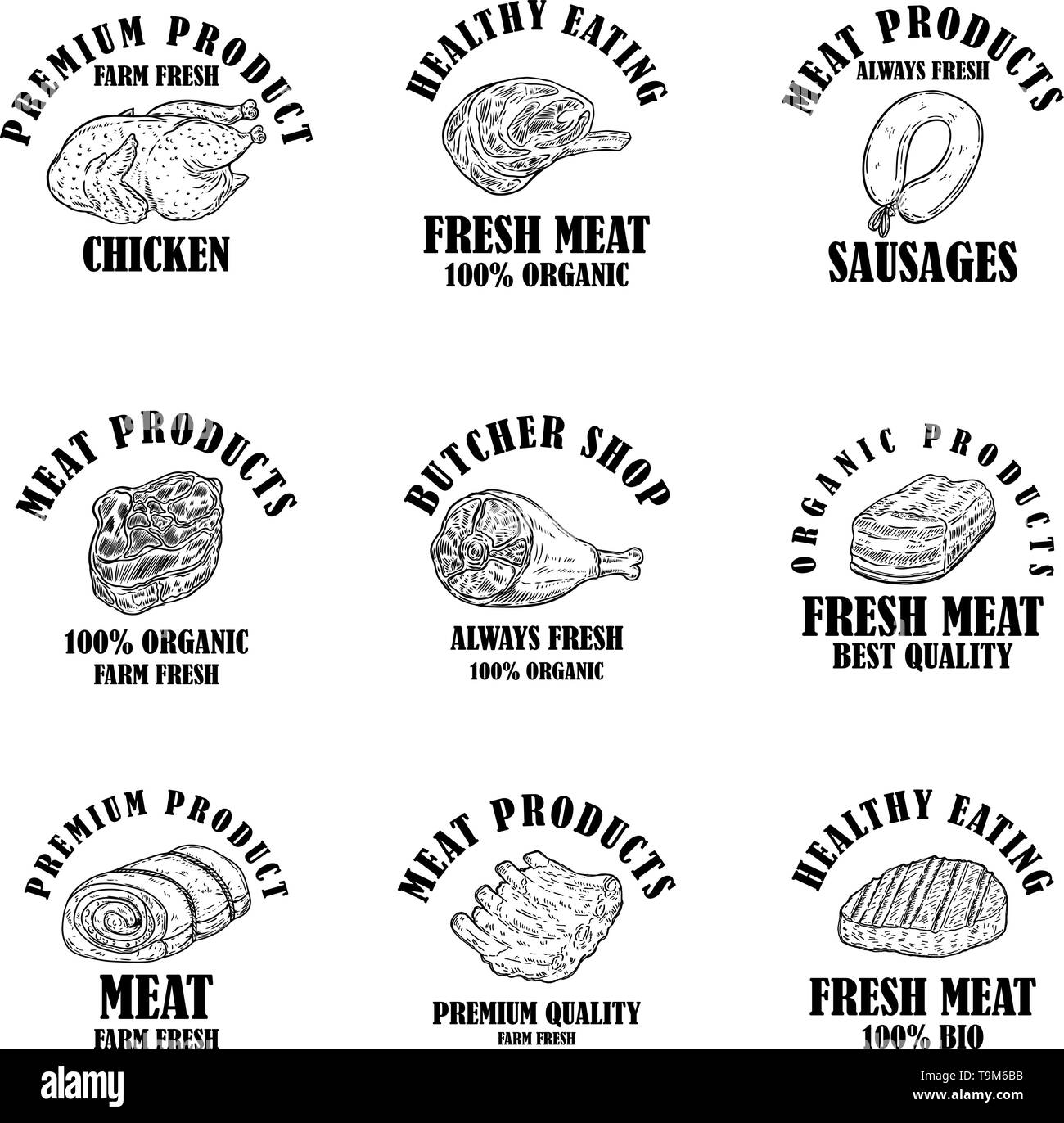 Beef products Black and White Stock Photos & Images - Alamy