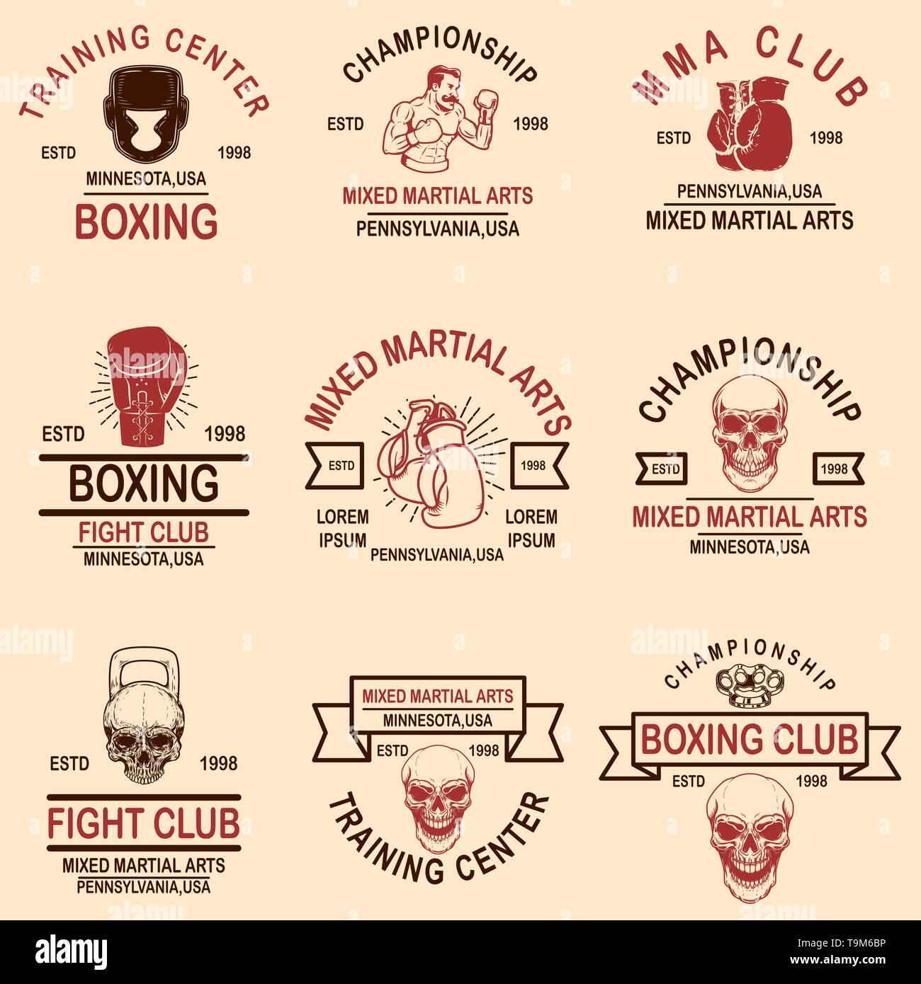 Boxing emblems hi-res stock photography and images - Alamy