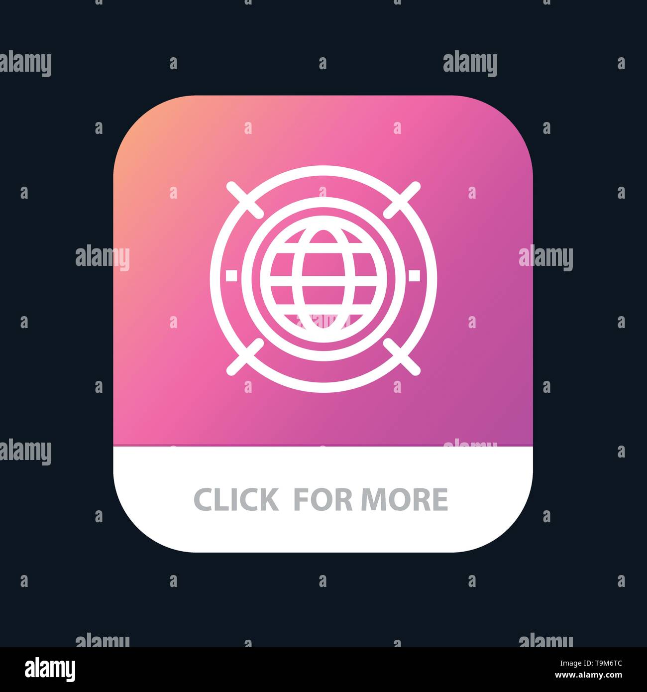 Internet Web World Computing Mobile App Button Android And Ios Line Version Stock Vector