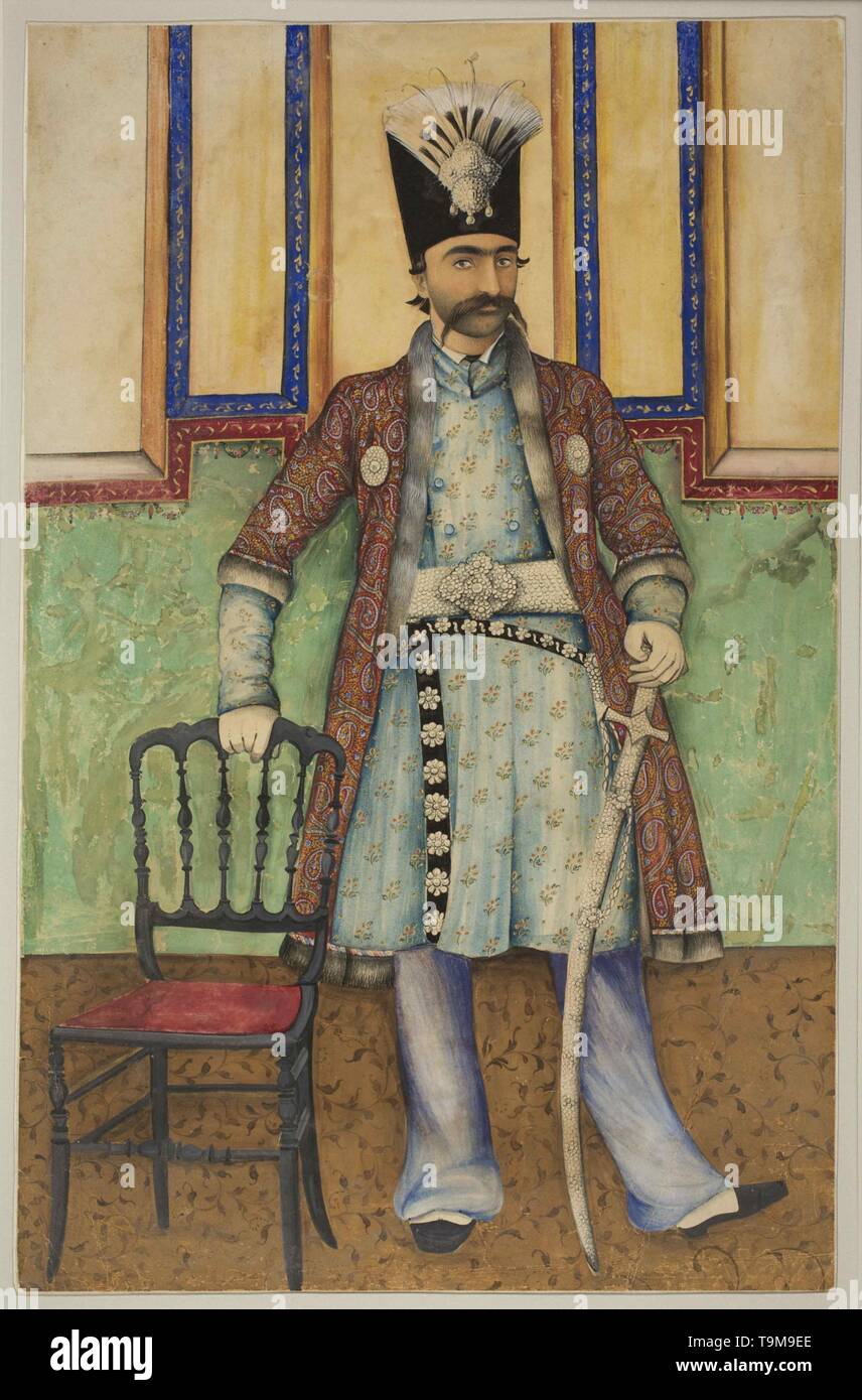 Portrait of Nasser al-Din Shah Qajar (1831-1896), Shahanshah of Persia ...