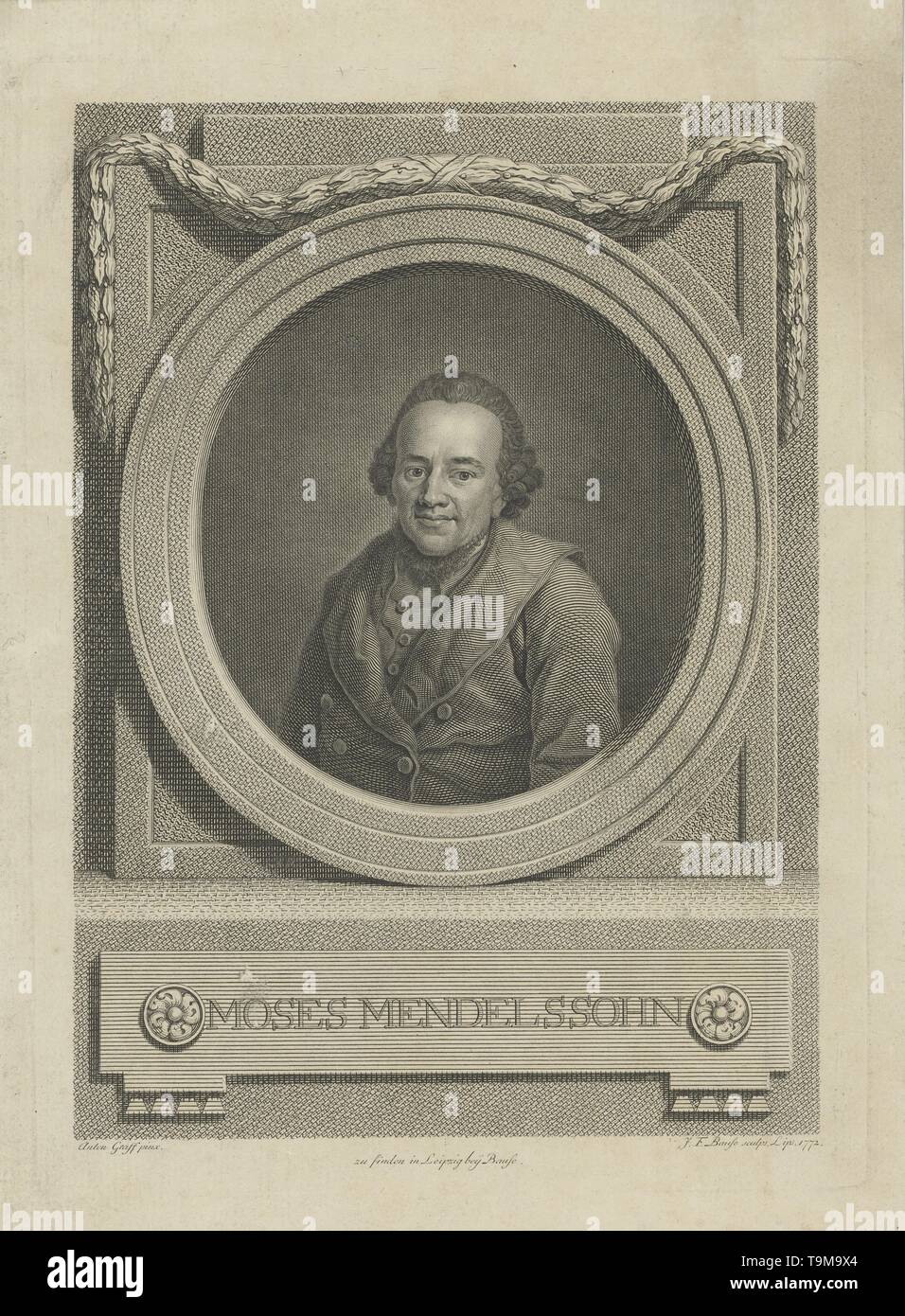 Portrait of Moses Mendelssohn (1729-1786). Museum: PRIVATE COLLECTION ...