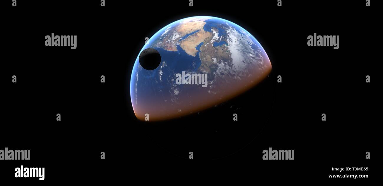 Earth blue planet in space NASA like animations photography Stock Photo ...