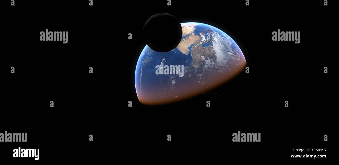 Earth blue planet in space NASA like animations photography Stock Photo ...