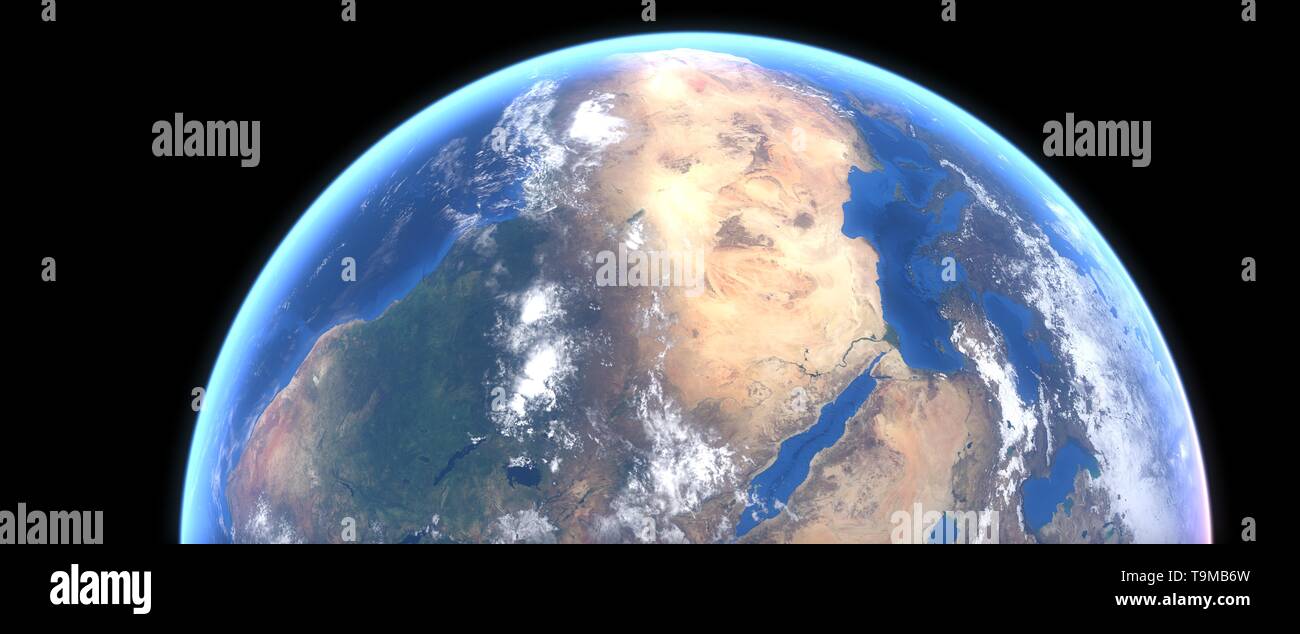 Earth blue planet in space NASA like animations photography Stock Photo ...