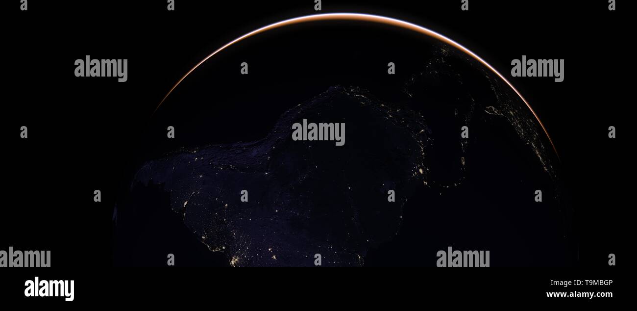 Earth blue planet in space NASA like animations photography Stock Photo ...