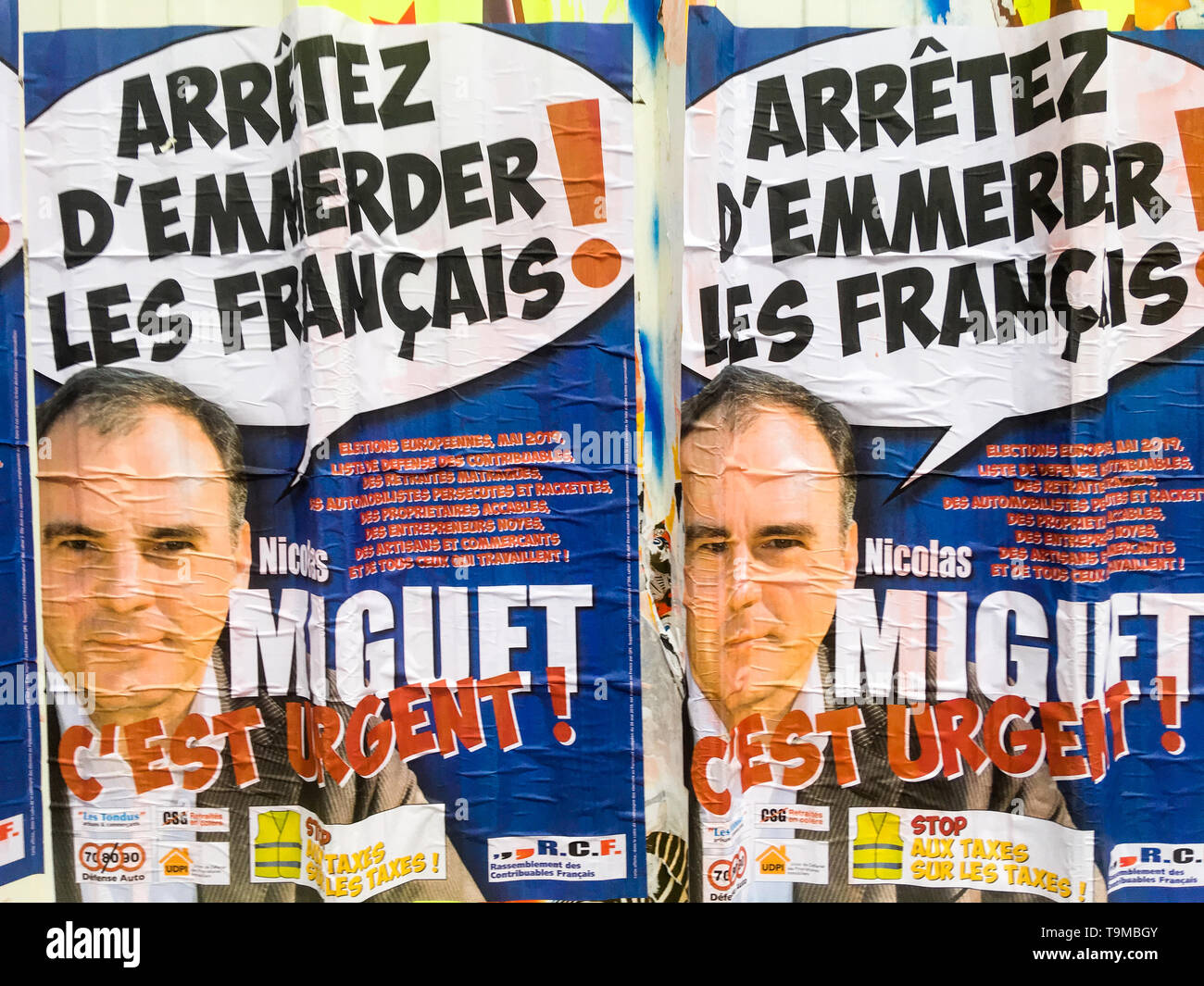 Stop boring the French, Political poster, Lyon, France Stock Photo - Alamy