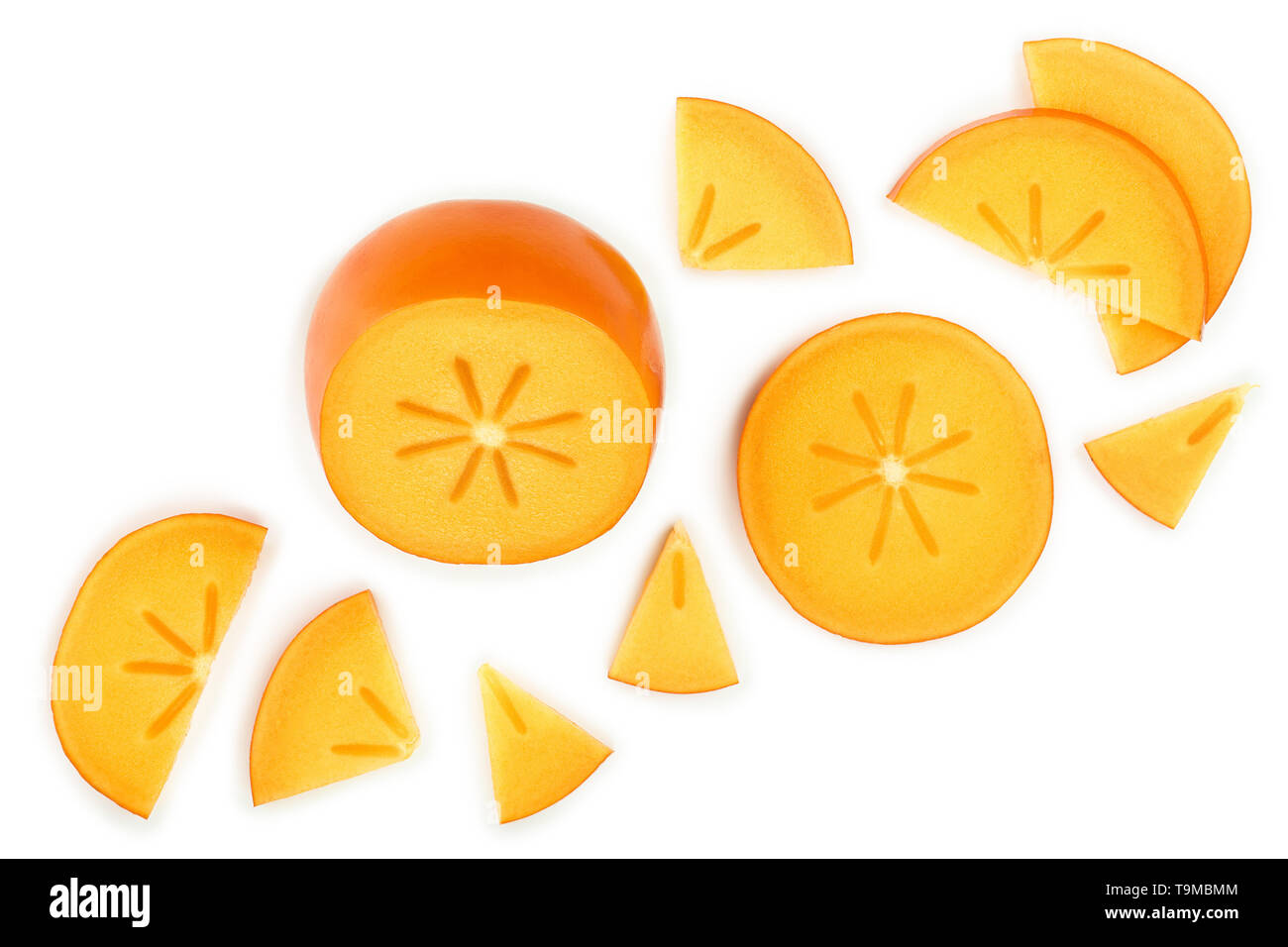 persimmon slice isolated on white background with copy space for your ...